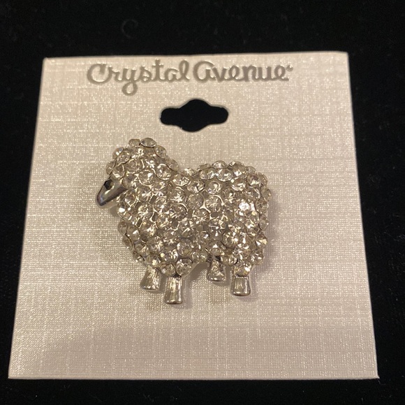 Jewelry | Rhinestone Silver Sheep Pin | Poshmark